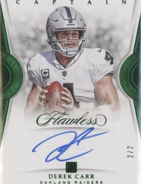 2018 Panini Flawless - Captain Derek Carr #CAP-DC Emerald /2 (AU) for ...