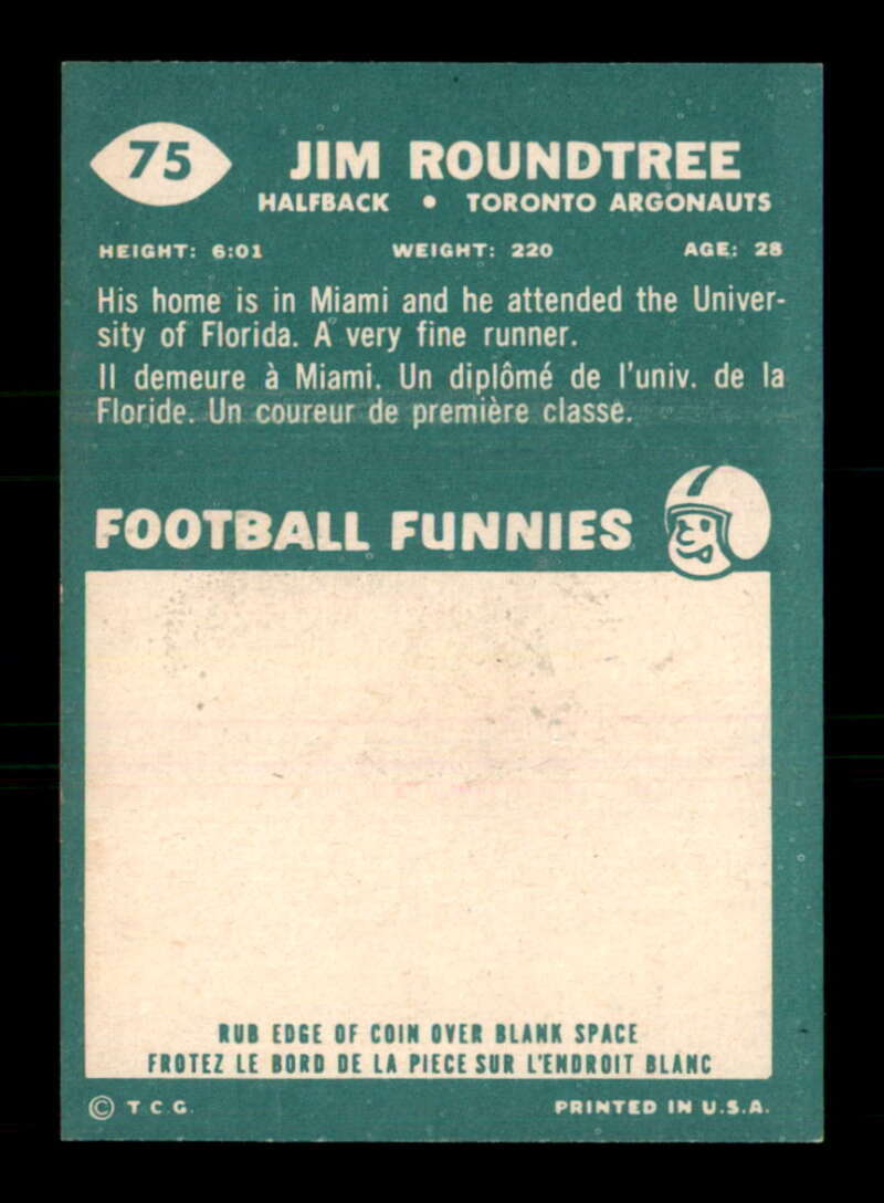 1960 Topps CFL - #75 Jim Rountree (RC) for sale online | eBay