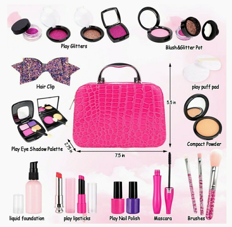 Pretend Make-up Play Set for Girls Ages 3,4,5,6+ Not real Makeup. | eBay