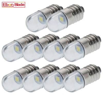10Pcs E10 Miniature LED Bulb 3V 3 Volt White Screw Lamp Flashlight ...