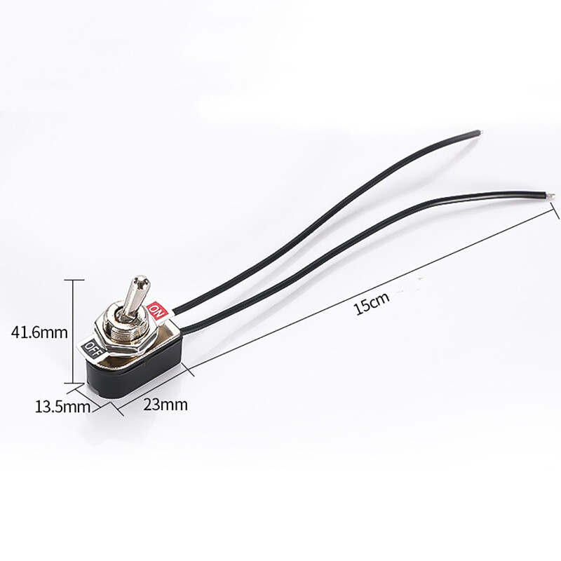 AC250V 3A On/Off Prewired Standard Toggle Switch With Wire Cable KNS-1 ...