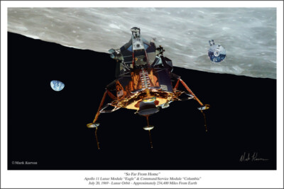 Apollo 11 In Lunar Orbit Space Art Print - 16" x 24" | eBay