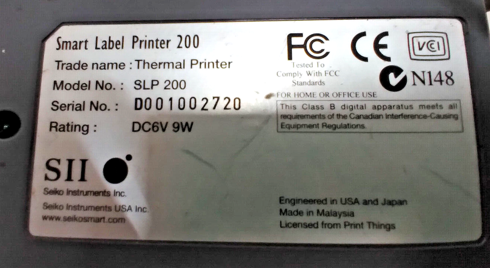 Seiko Smart Label Printer 200, SLP 200 SII Thermal Label Printer | eBay