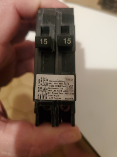 Q1515NC Siemens 15 Amp Tandem Breaker NO RESTRICTOR WILL GO ANYWHERE IN ...