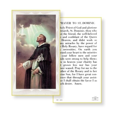 A Prayer to Saint St. Dominic - Paperstock Holy Card | eBay