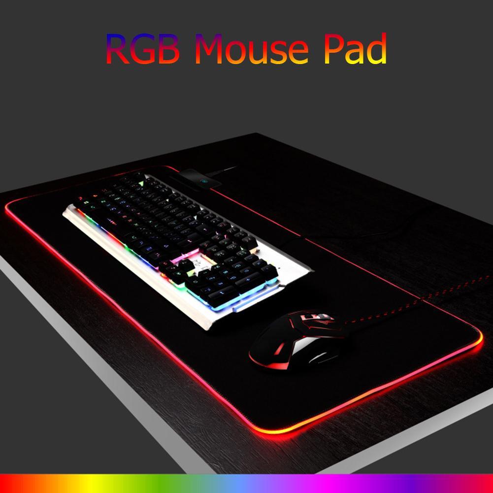 Large LED RGB Mouse Pad Rubber Lighting Gaming Mice Mat Desktops Gamer ...