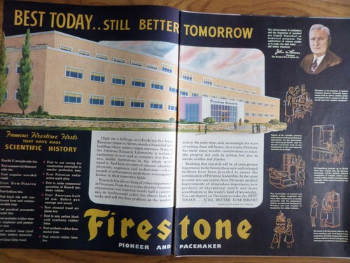 1945 Firestone Tire Ad Firestone Research Laboratory Akron Ohio | eBay