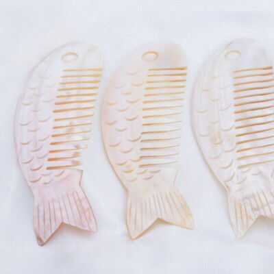 Natural Shell Scallop Fish Shape Hair Comb Cute Chic Gifts Novelty ...