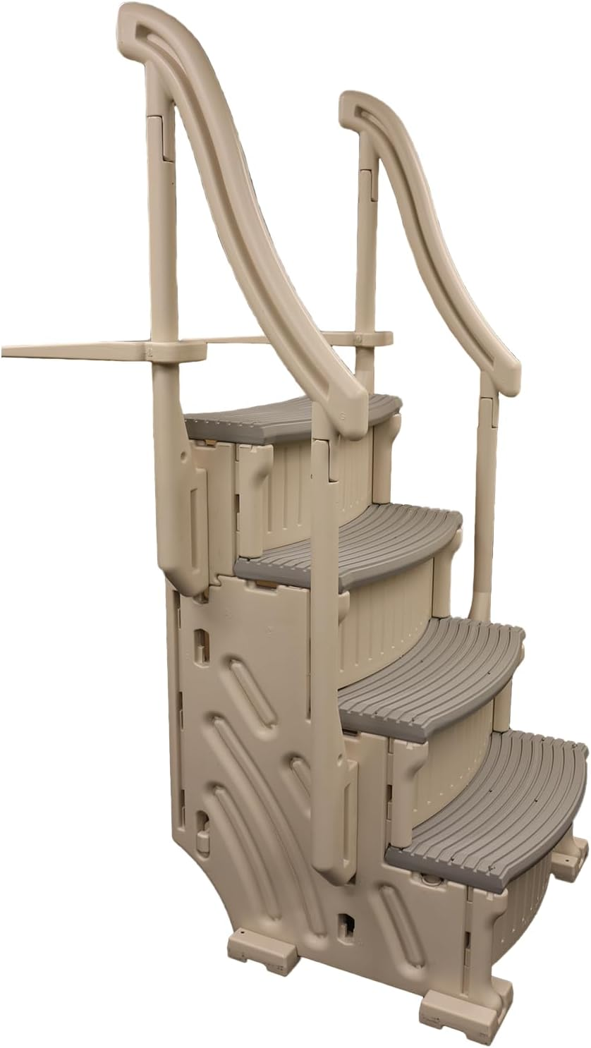 Confer Plastics Swimming Pool Stairs CCX-AG Curve 4 Portable Base Steps ...
