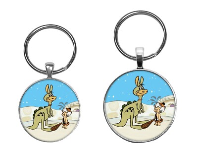 Bamm Bamm Rubble and Hoppy Key Ring Necklace Cufflinks Flintstones ...