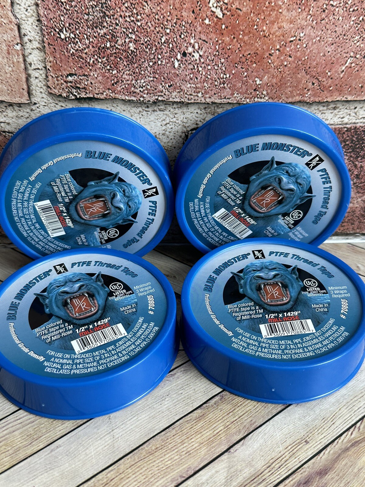 4-Pack! Mill-Rose 70885 Blue Monster PTFE Pipe Thread Tape - 1/2" x1429 ...