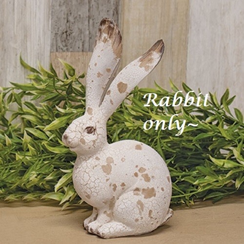 New PRIMITIVE RABBIT SITTING 8.5"H Jackrabbit Farmhouse Cottage Chic ...