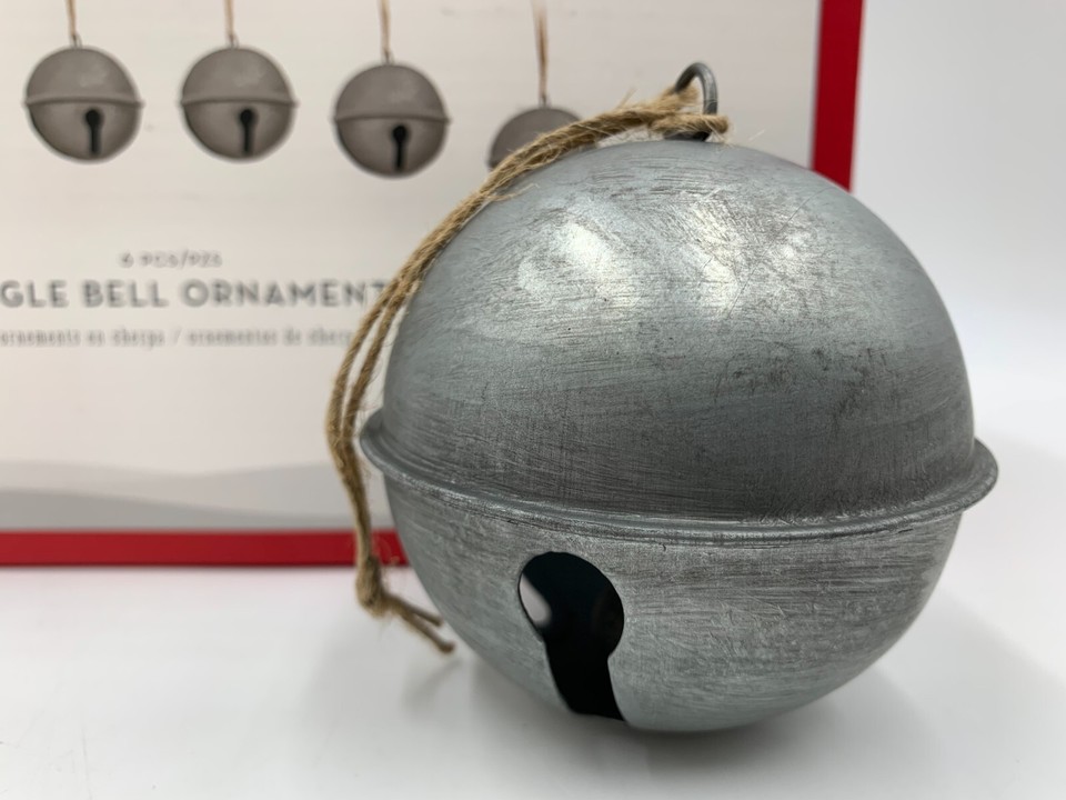 Pottery Barn Kids Silver Tin Jingle Bell Ornaments 6 Pc Set #D539T | eBay