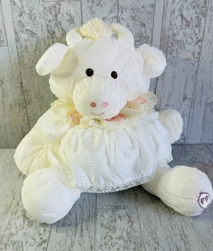 1986 Vintage Fisher Price PUFFALUMPS WHITE COW Nylon 15" Plush Toy 8001 ...