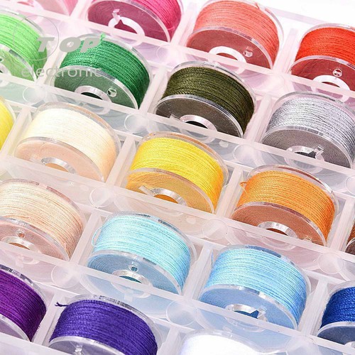 25PCS Sewing Machine Bobbins Thread Spools With Threads Set for Sewing ...