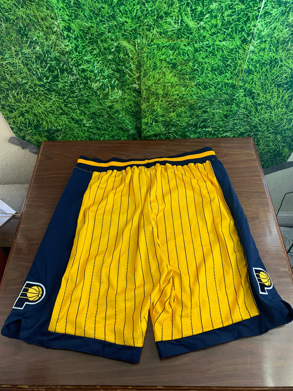 2001-2002 NBA Indiana Pacers Basketball Game Issued Shorts Gold Reebok ...