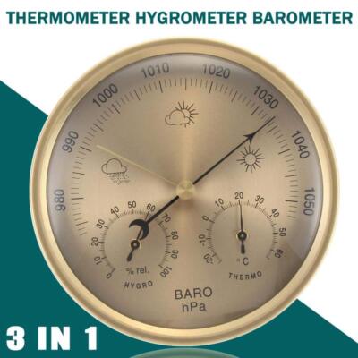 3 in 1 Wall Hanging Weather Thermometer Barometer Pressure Gauge ...
