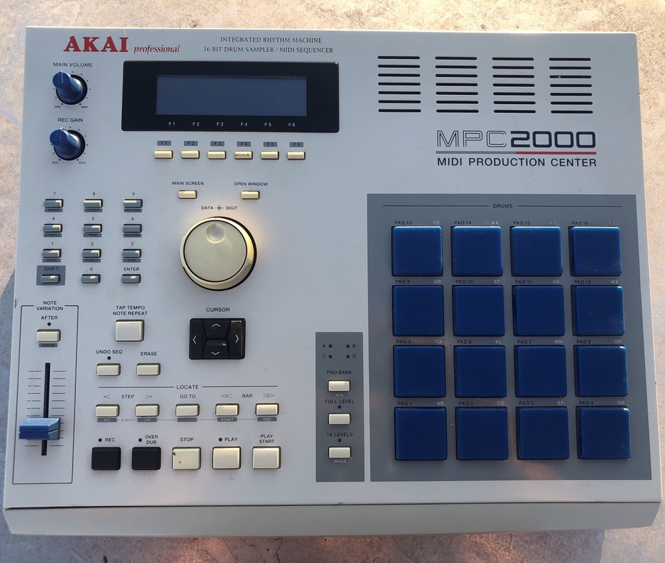 Custom Akai MPC 2000 w/BLUE LEDs & PADs || Serviced, Tested & Working ...