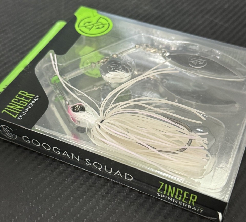 Googan Squad ZINGER SPINNERBAIT Double-Bladed 1/2oz Fishing Lure, White ...