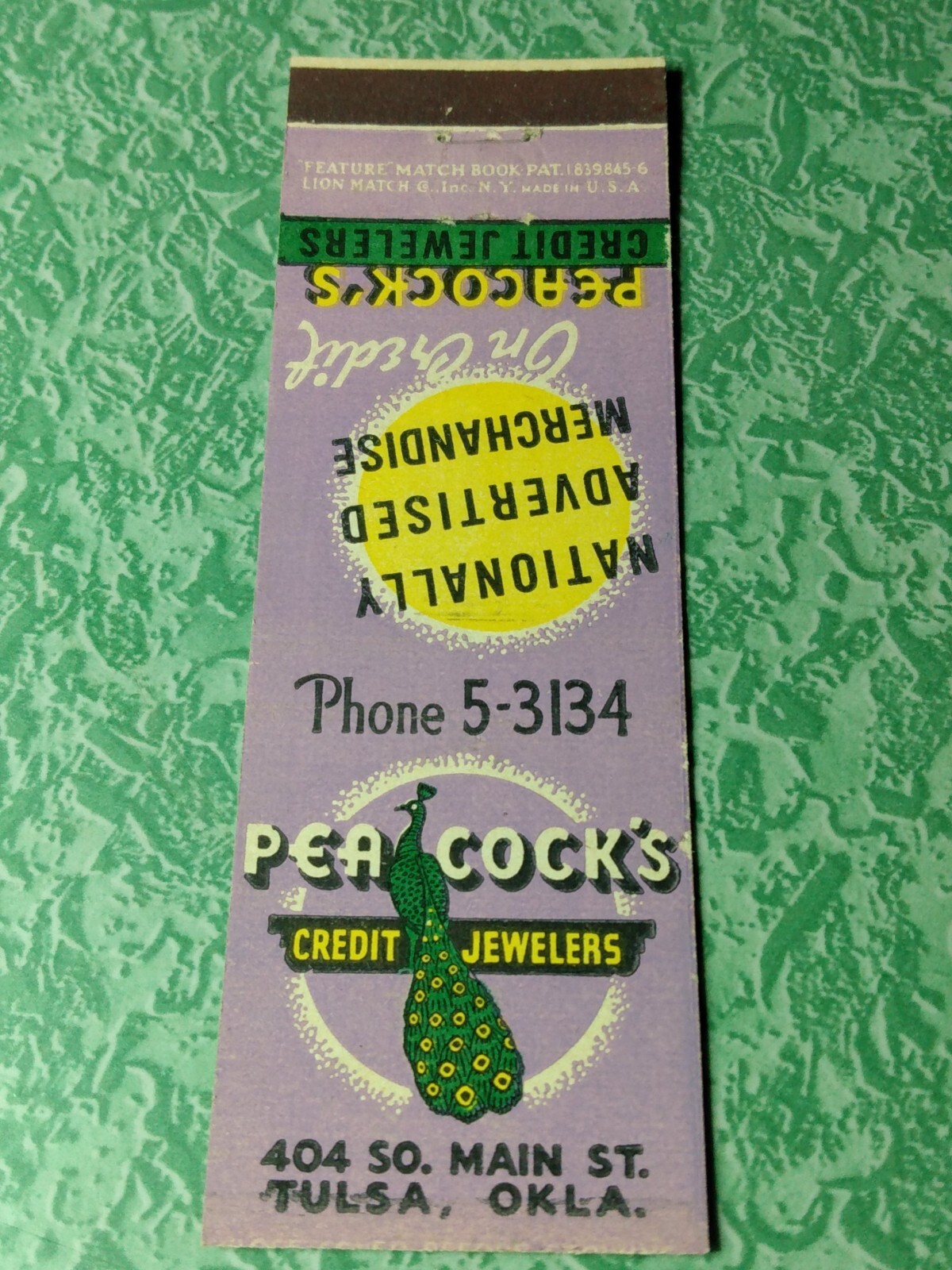 Vintage Matchbook Collectible Ephemera X7 Tulsa Oklahoma peacocks ...