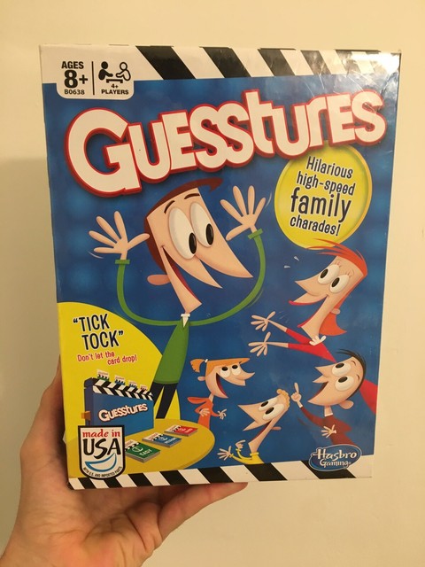 New Guesstures Board Game by Hasbro Charades Family Game Night Ages 8 ...