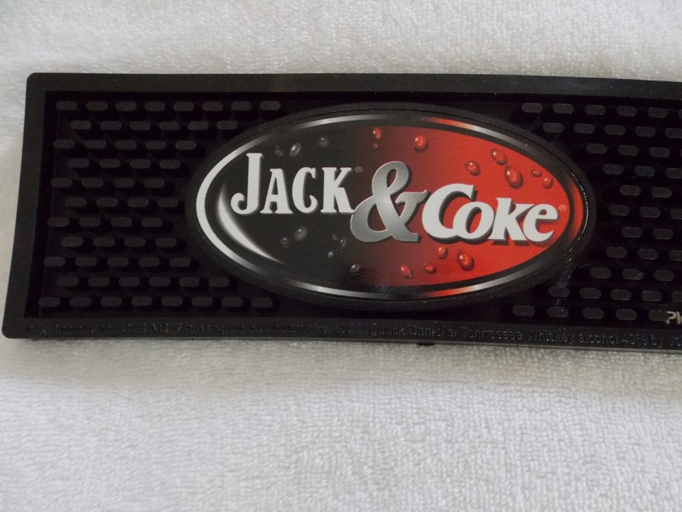 Jack & Coke Jack Daniels Rubber Bar Mat 21" x 3 1/2" | eBay