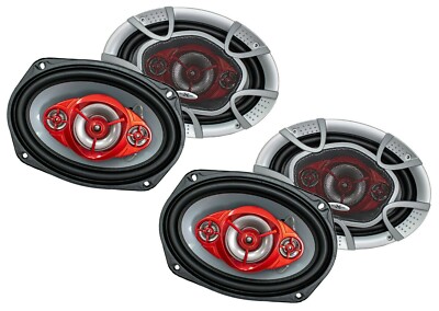 4x SoundXtreme 6x9 520 Watt 4-Way Red Car Audio Stereo Coaxial Speakers ...