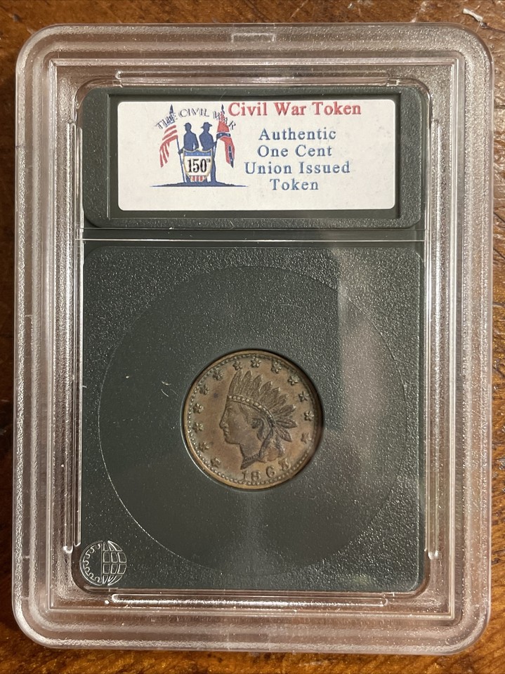 1863 Civil War Token CWT Cannons Flags Drum Union 61 76 Patriotic | eBay