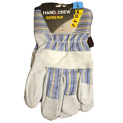 HAND CREW L Genuine Suede Leather Palm Work Glove (Pair) No returns | eBay
