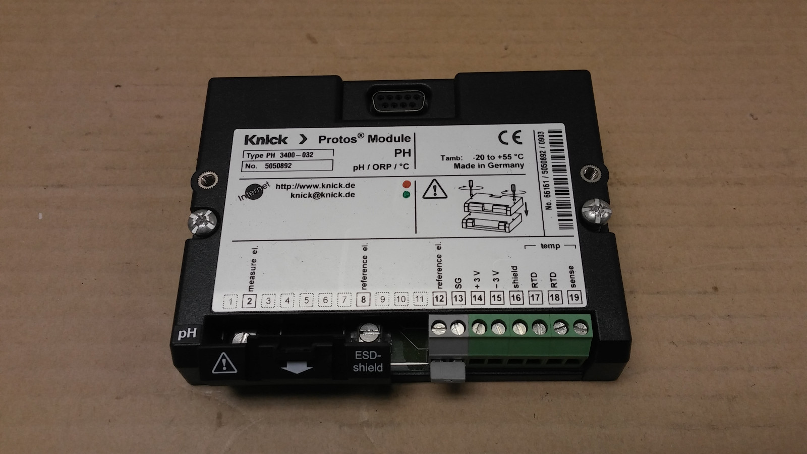KNICK PROTOS Type PH 3400-032 Process Analysis System PH Measuring ...