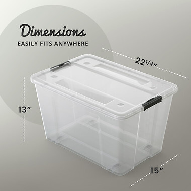 54 Quart Gasket Box, Stackable Storage Bin with Latching Lid, 6 Pack | eBay