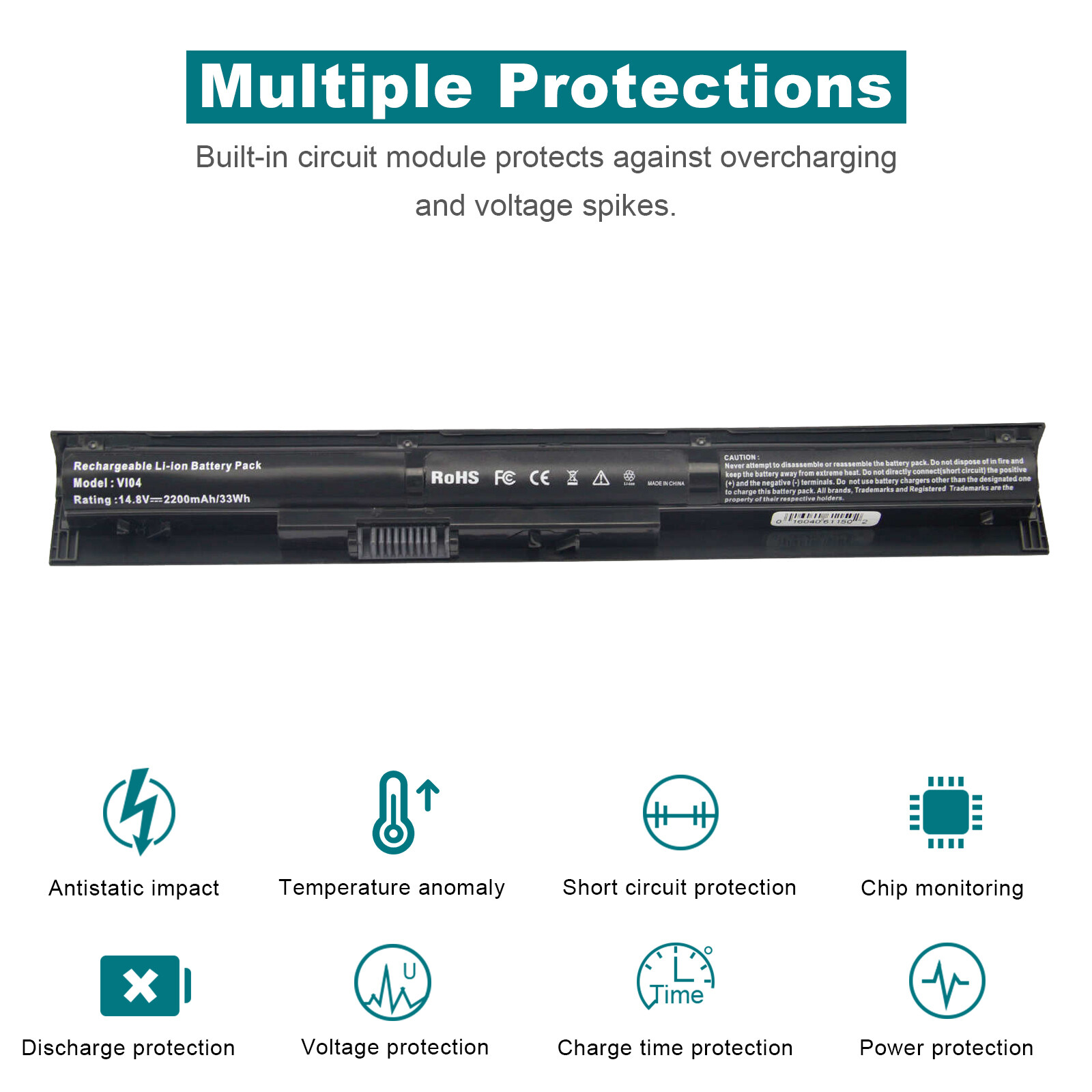 VI04 Laptop Battery For HP ProBook 450 455 G2 Pavilion 14 15 17 756745 ...