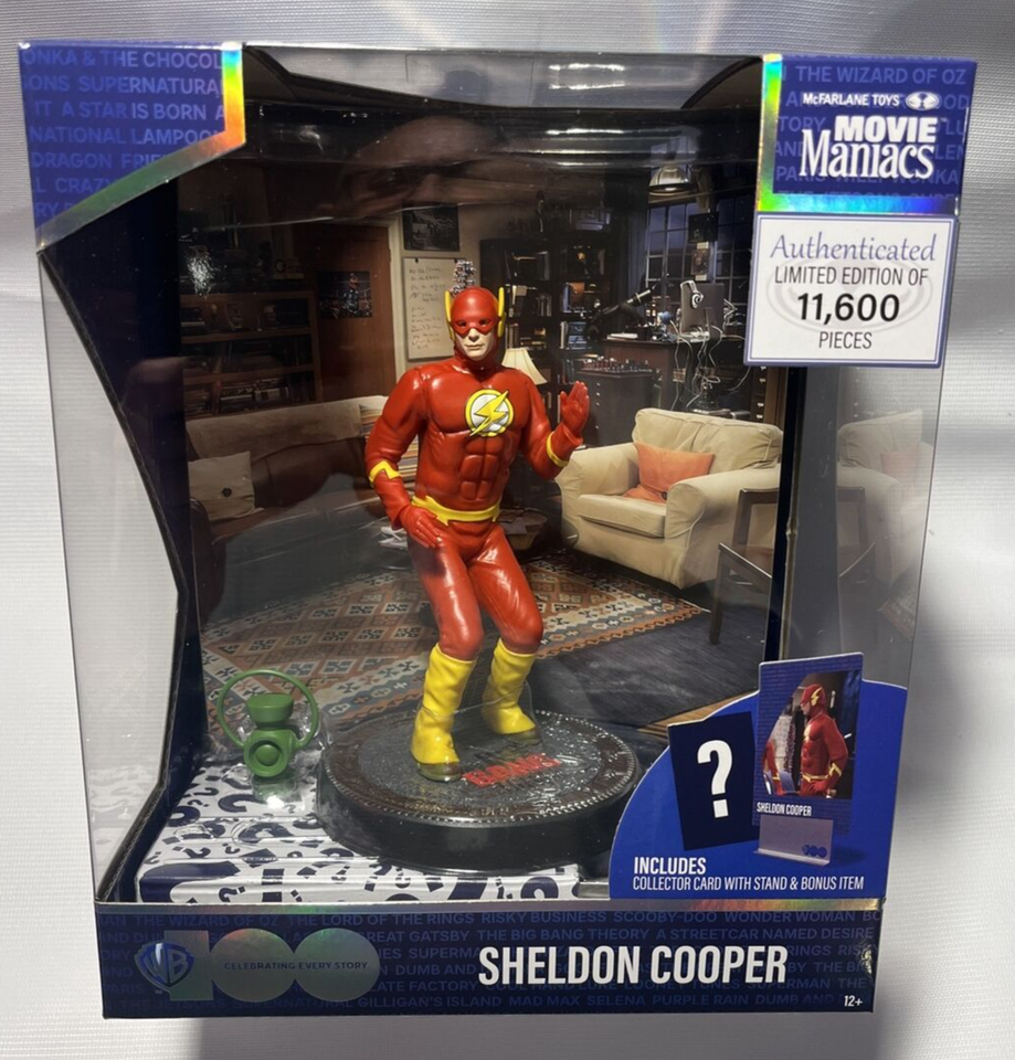 McFarlane SHELDON AS FLASH (THE BIG BANG THEORY) MOVIE MANIACS LimEd ...