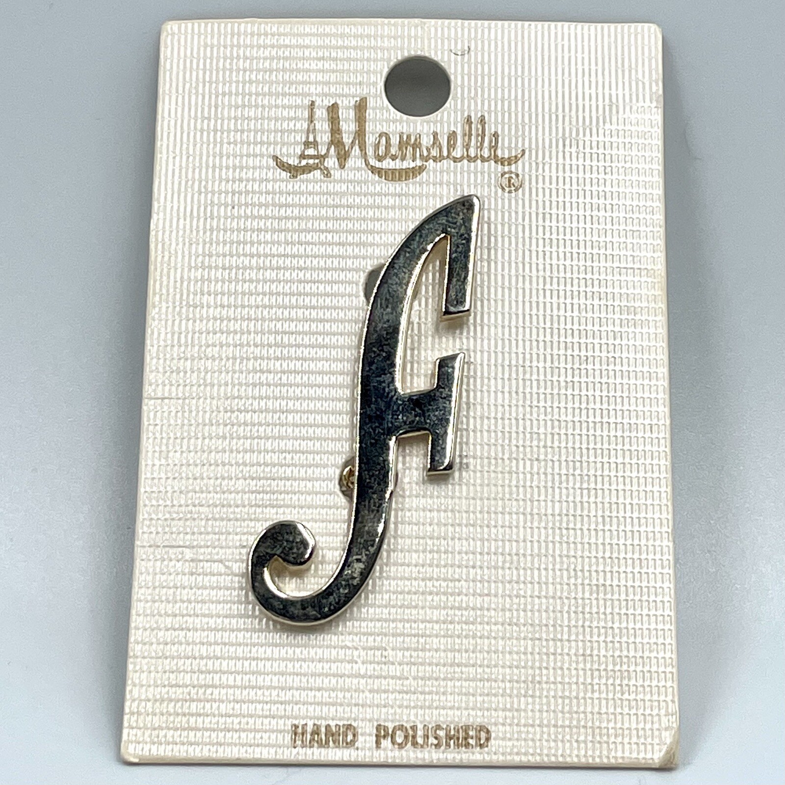 NOS Vintage Mamselle Initial Letter "F” Brooch Monogram Gold Tone Hand ...