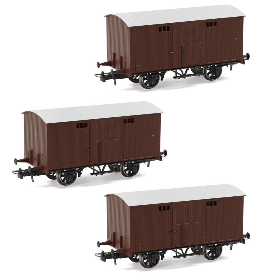 3pcs HO Scale 1:87 20ft Box Car Wagon 20' Rail Carriage Model Freight ...