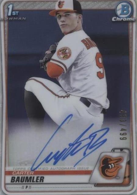 2020 Bowman Draft - Chrome Draft Picks Autographs Carter Baumler #CDA ...