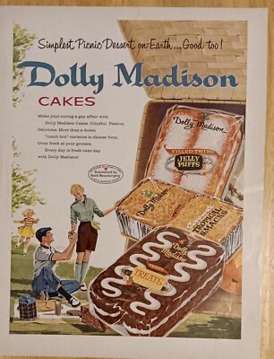 Vintage 2 sided Dolly Madison Cakes & French's Mustard Ad JULY 1958 BH ...