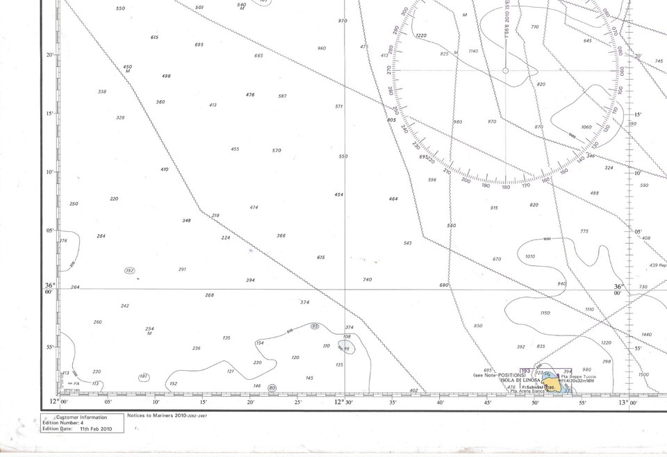 2123 Capo Granitola Passero Sicillia South Coast Chart Map Marine Wall ...