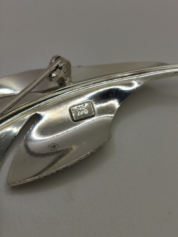 Vintage Elegant 1950's A*D 925 Sterling Silver Pin Brooch Andreas Daub ...