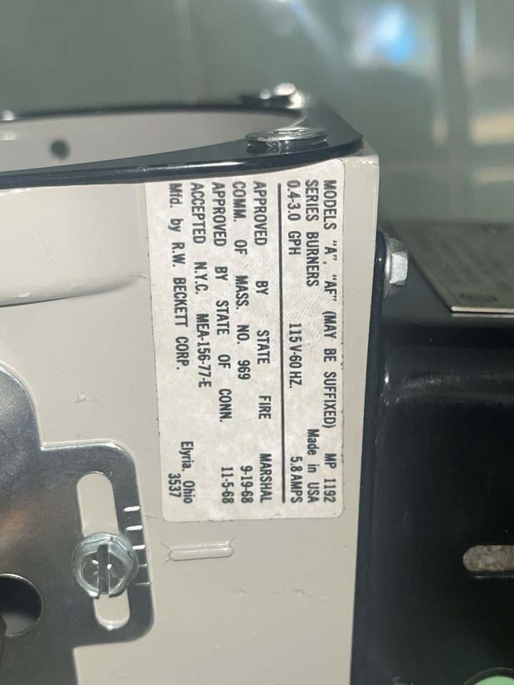 Beckett Oil Furnace Burner "A" '"AF" Series Complete Kit MP1192 New | eBay