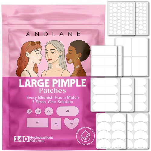 140 pcs Large Pimple Patches for Face – 7 Sizes XL Acne Patches for Full Face... | eBay
