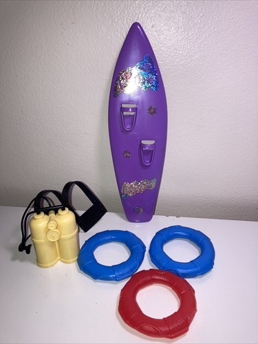 VINTAGE 1990's BARBIE ACCESSORIES, BEACH SURF BOARD, SCUBA, LIFESAVERS ...