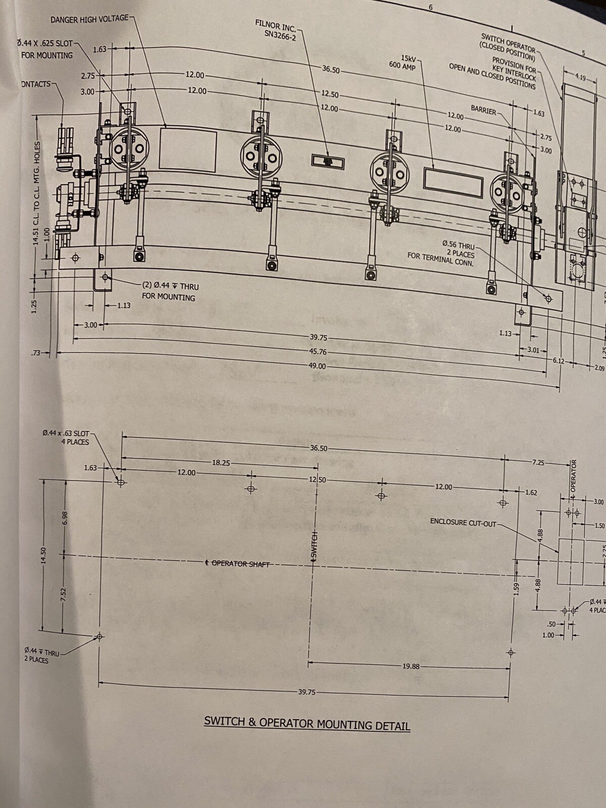 Filnor Knife Grounding Switch 600A 15KV 110KVB 4 Pole SN3266-2 | eBay