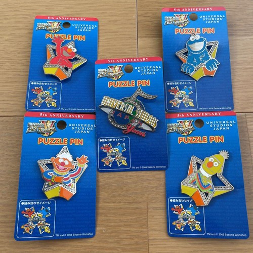 USJ 5th anniversary Limited Sesame Street Puzzle Pin Badge Set Ernie ...