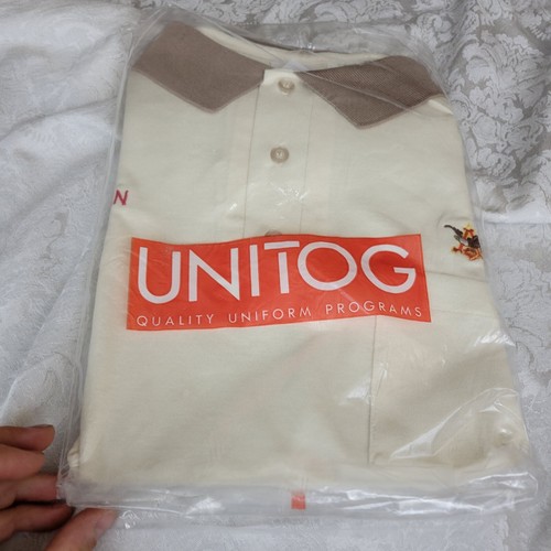 Vintage UNITOG Anheuser Polo Shirt Men's L Large Short Sleeve Beige ...