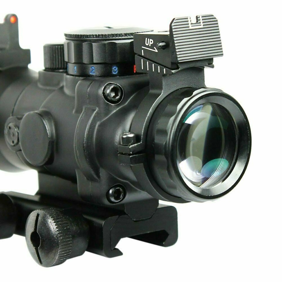 4X32 Tactical Rifle Scope - Tri-Illuminated Chevron Recticle Fiber ...
