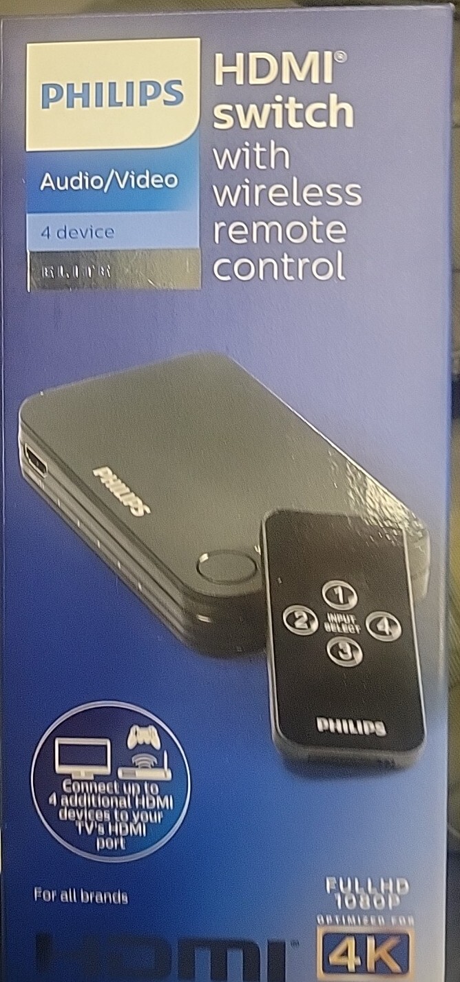 Philips 4 Port 2.2 HDMI Switch With Remote Black for sale online | eBay