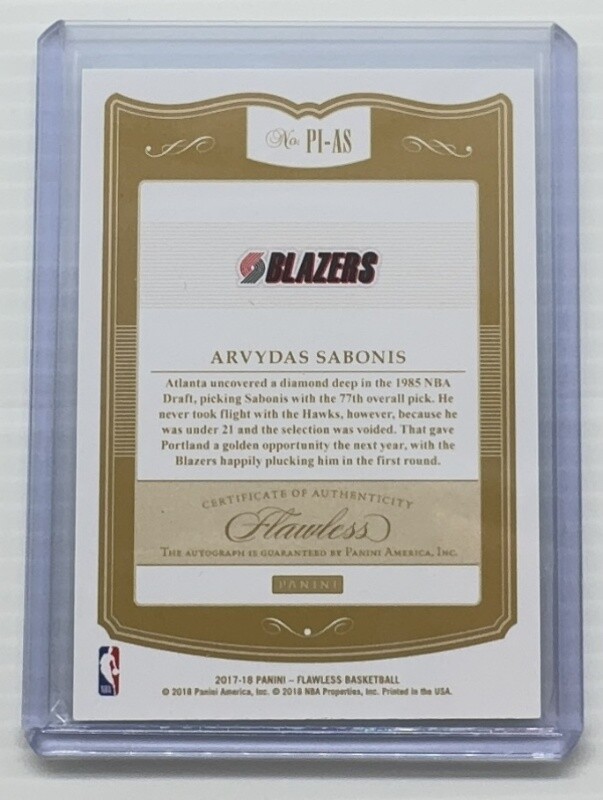 2017-18 Flawless Arvydas Sabonis Premium Ink Auto Autograph #23/25 | eBay