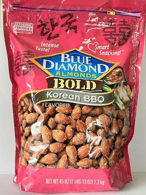 Blue Diamond Almonds Bold Roasted Korean BBQ 45oz EXP 01/2025 Fast Free ...