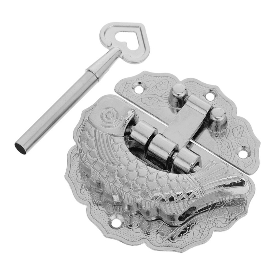 1 Set Mini Hasp Lock With Key: Rustic Cabinet Latch For Jewelry And ...